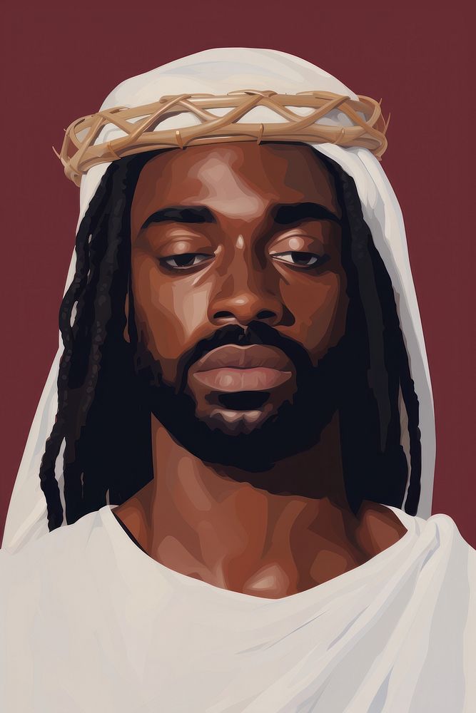 Illustration black jesus portrait adult | Free Photo Illustration ...