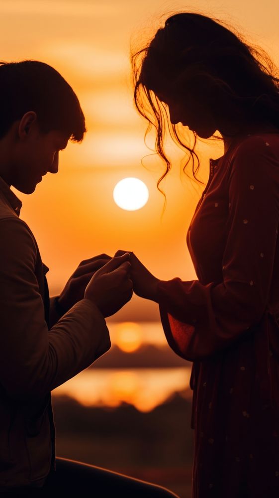 Couple sunset adult togetherness. | Free Photo - rawpixel