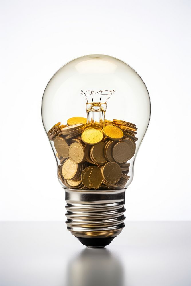 Light bulb lightbulb coin gold. | Premium Photo - rawpixel
