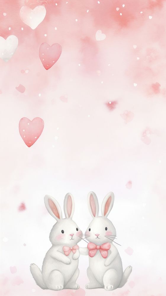 Cute rabbits hugging mammal art | Premium Photo Illustration - rawpixel