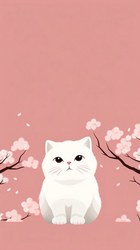 Japanese kawaii cat wallpaper animal | Premium Photo Illustration ...