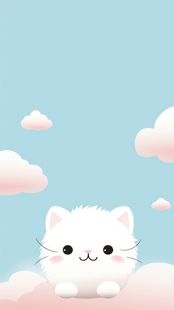 Japanese kawaii cat wallpaper backgrounds | Premium Photo Illustration ...