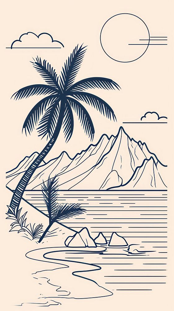 Tropics drawing nature tree. | Premium Photo Illustration - rawpixel
