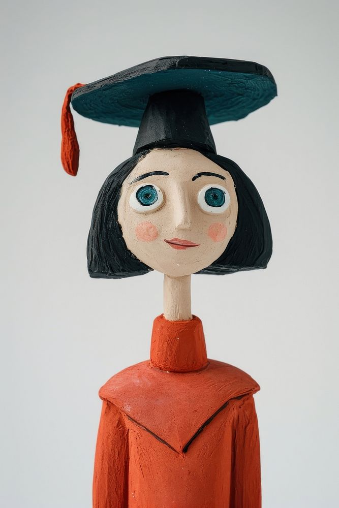 Women graduation cap made clay | Free Photo Illustration - rawpixel