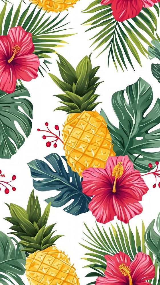 Tropical pineapple pattern plant. | Premium Photo Illustration - rawpixel