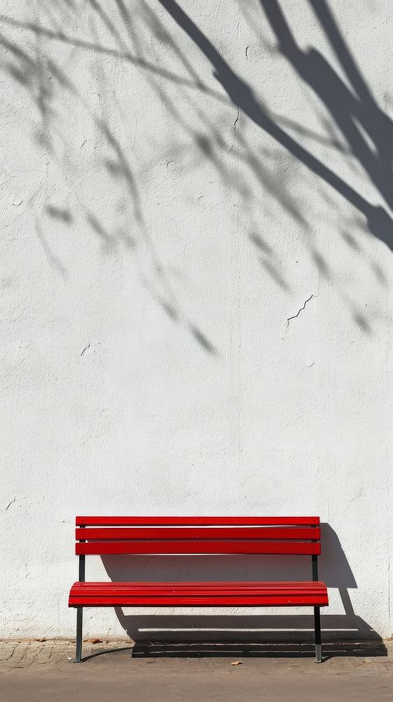 red bench shadow wall architecture. | Premium Photo - rawpixel