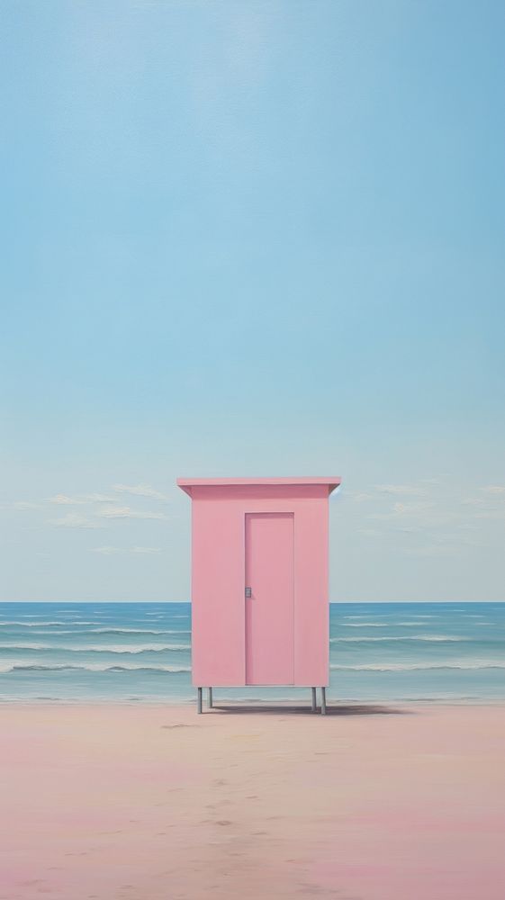 Pink Beach beach architecture outdoors. | Premium Photo Illustration ...
