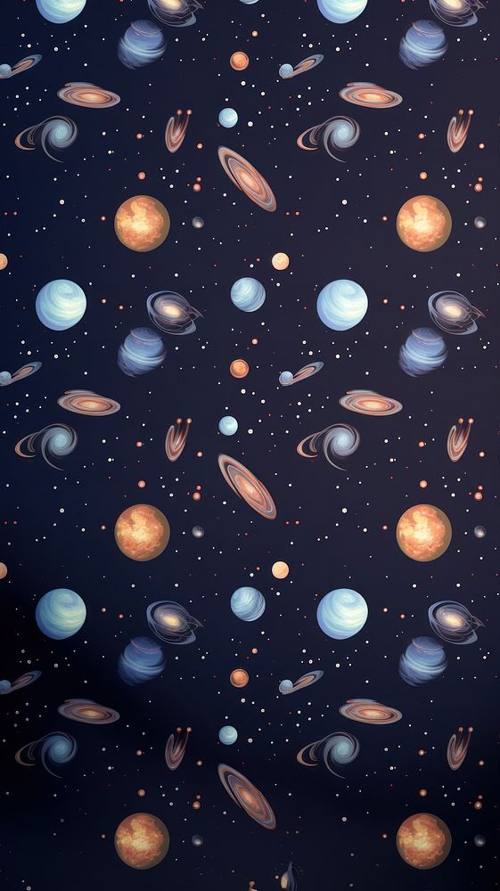 Seamless space pattern wallpaper astronomy | Premium Photo Illustration ...