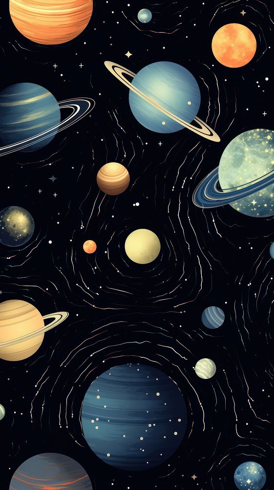 Seamless space pattern wallpaper astronomy | Premium Photo Illustration ...