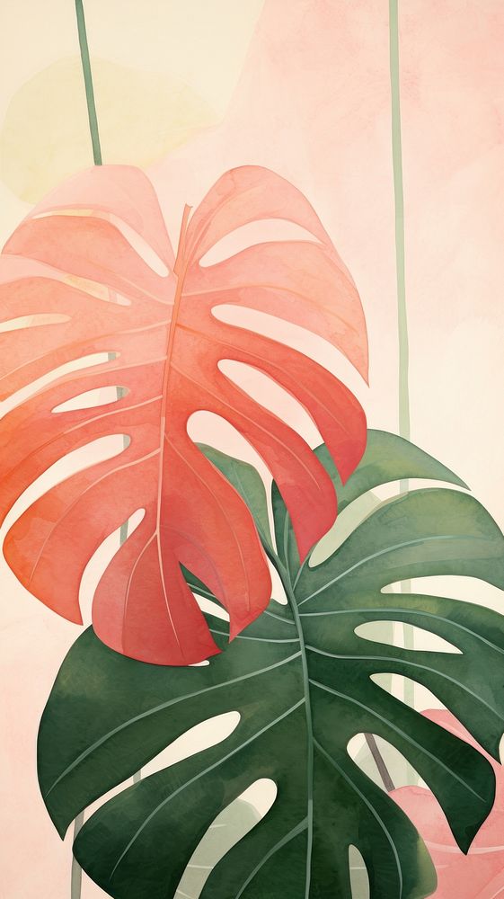 Monstera plant leaf art. | Free Photo Illustration - rawpixel