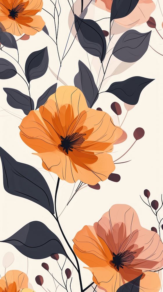 Floral pattern wallpaper abstract. | Free Photo Illustration - rawpixel
