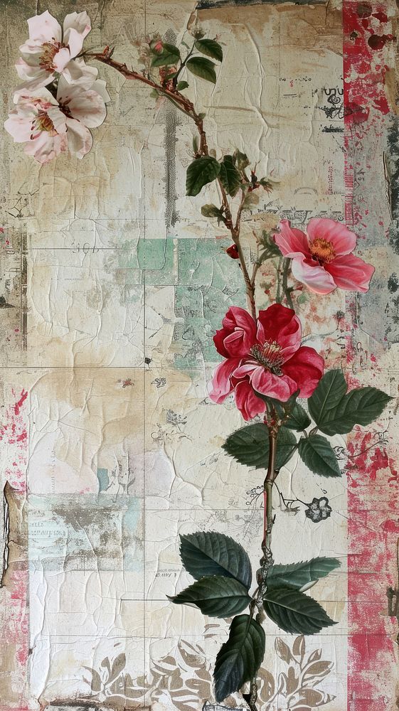 Vintage wallpaper collage painting pattern. | Free Photo Illustration ...