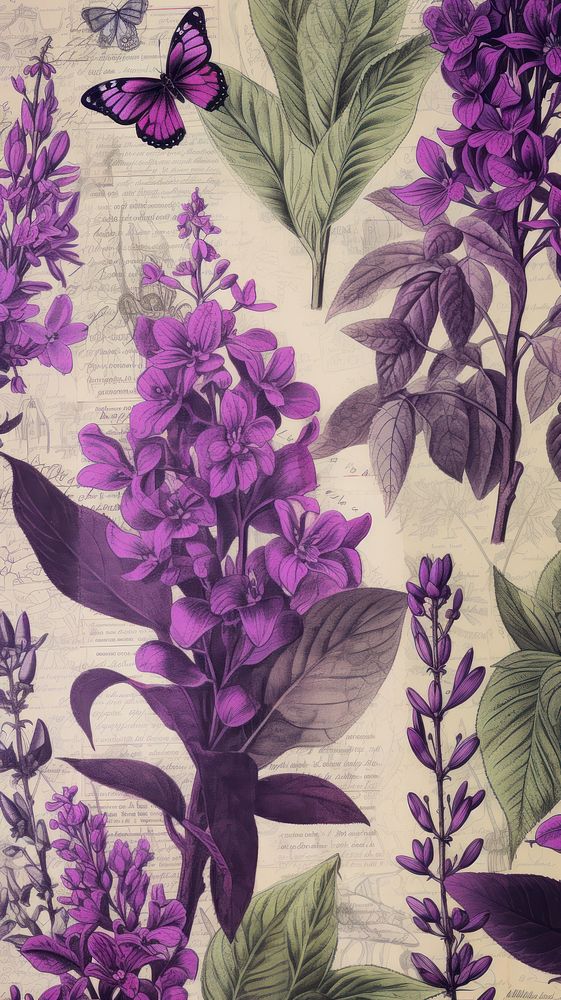 Newspaper purple lavender pattern. AI | Premium Photo Illustration ...