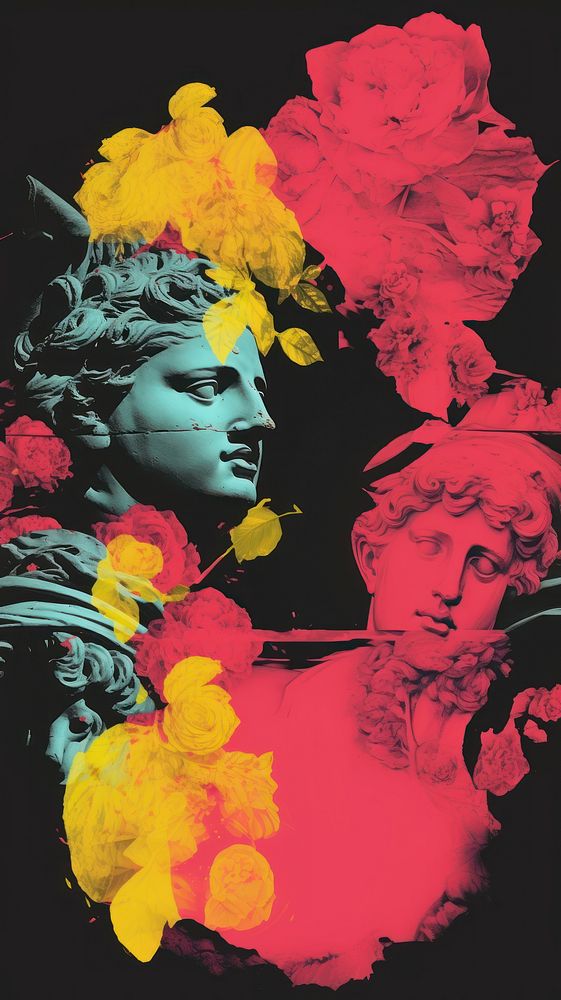 Greek sculpture and rose flower | Premium Photo Illustration - rawpixel