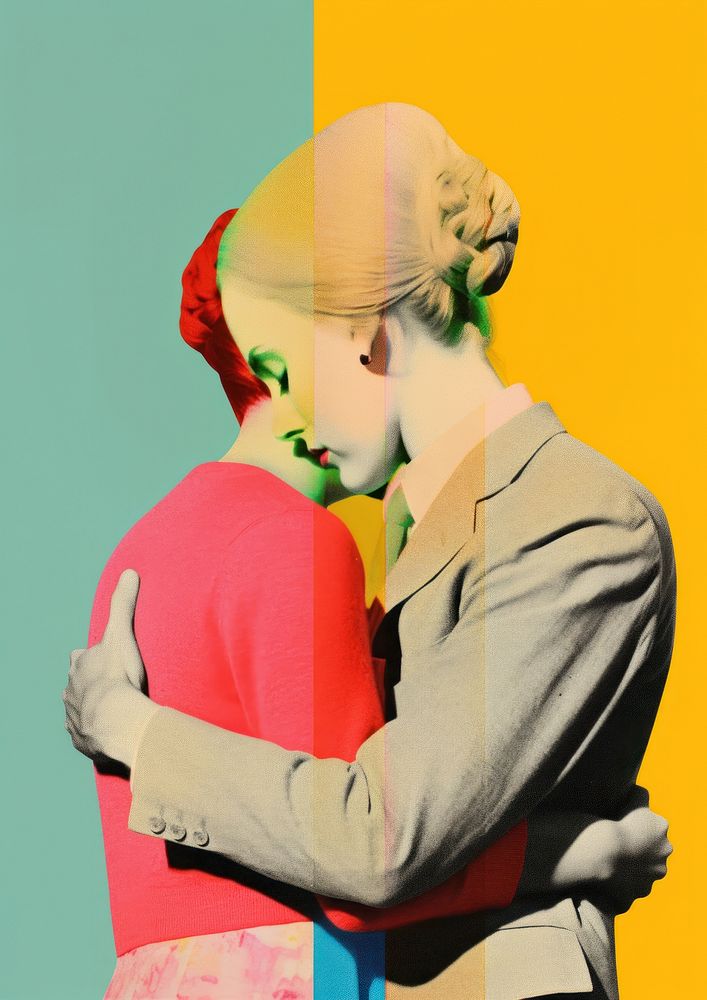 Retro collage human body hugs | Premium Photo Illustration - rawpixel