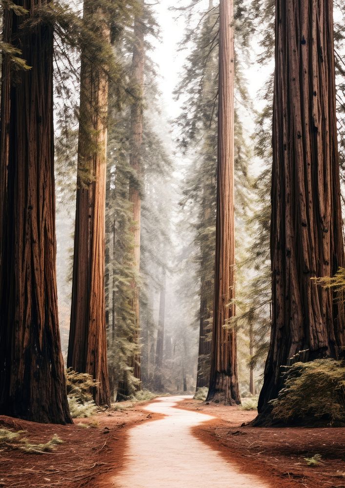 path forest redwood sequoia trees | Premium Photo - rawpixel