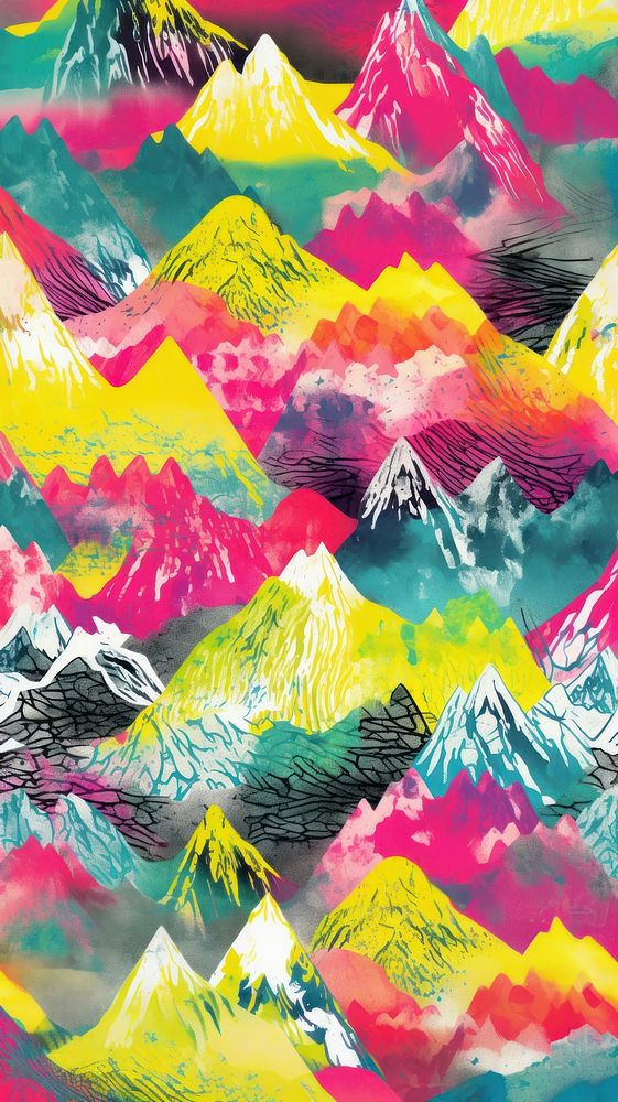 Mountain pattern backgrounds abstract painting. | Premium Photo ...