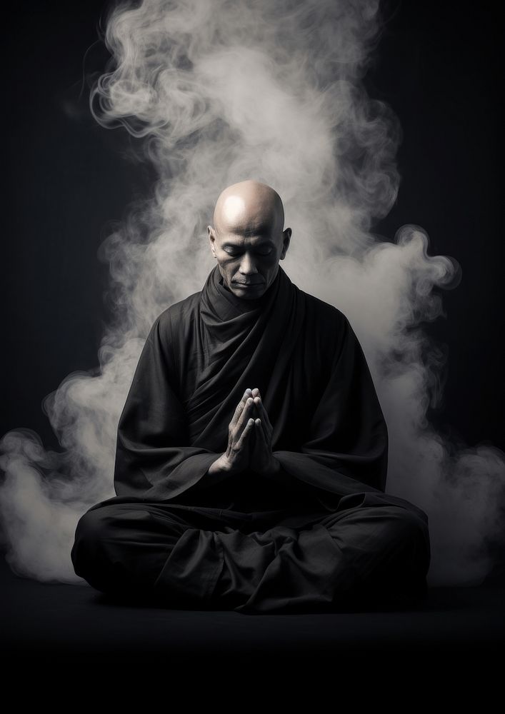 Elder monk monochrome adult black. | Premium Photo - rawpixel