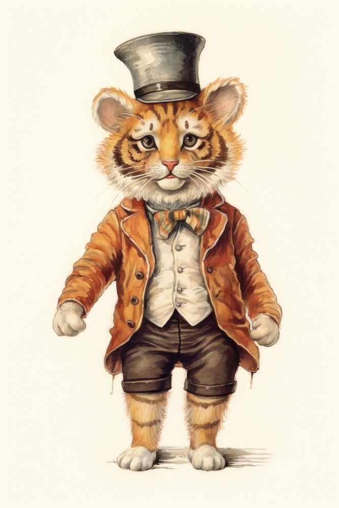 Tiger characters circus portrait drawing | Free Photo Illustration ...