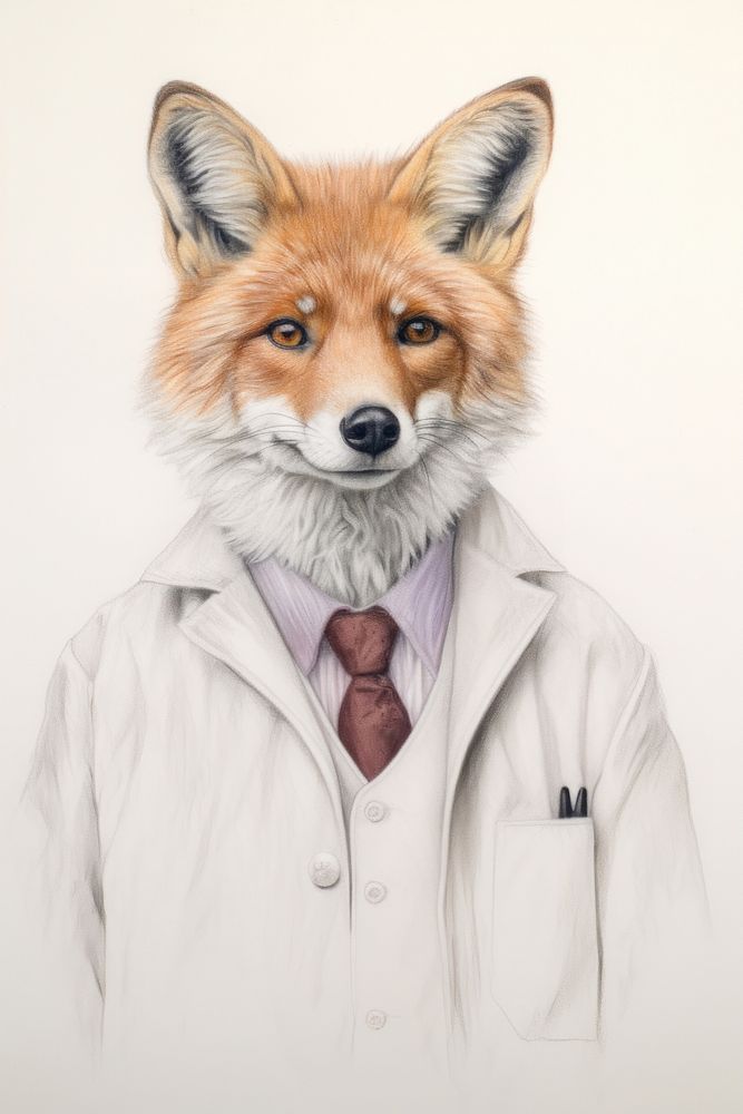 Fox character wearing doctor uniform | Free Photo Illustration - rawpixel