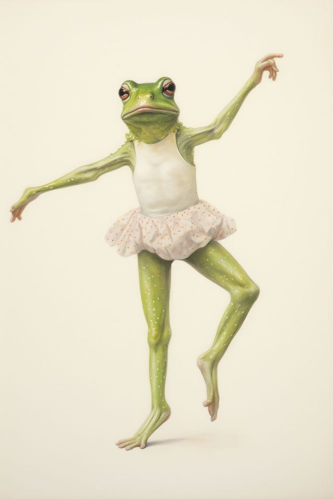 Frog character ballet dancing amphibian | Free Photo Illustration ...