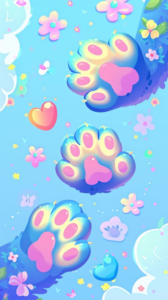 Cat paws pattern backgrounds creativity. | Premium Photo Illustration ...