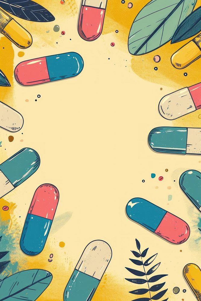 Medicine capsule frame pill flip-flops | Free Photo Illustration - rawpixel