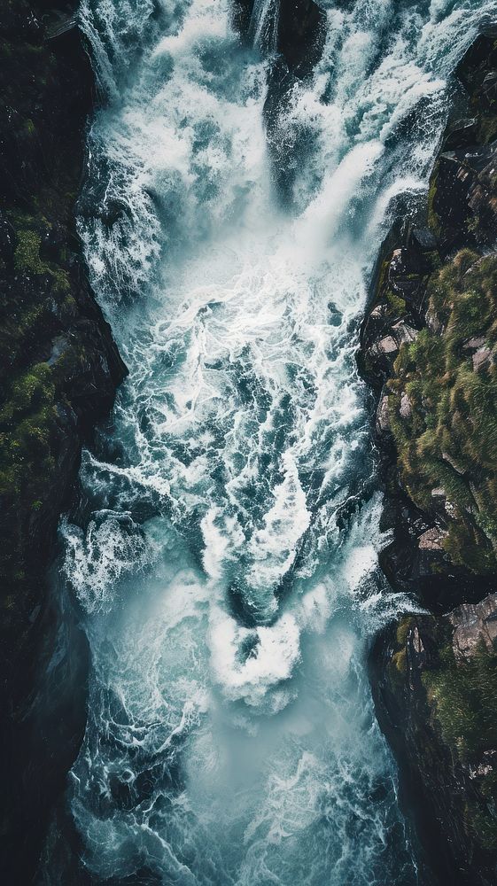 Aerial top view Waterfall waterfall | Premium Photo - rawpixel
