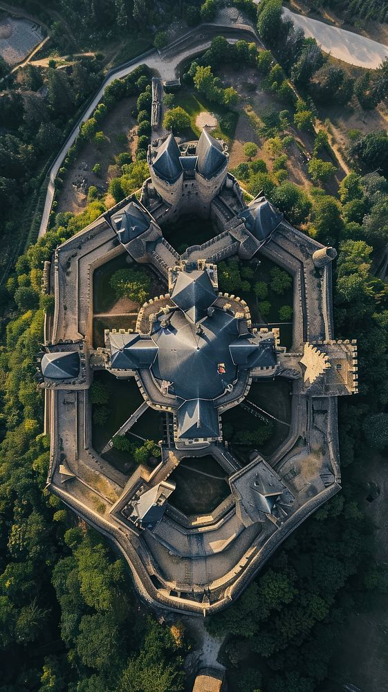 Aerial top view Castle architecture | Free Photo - rawpixel