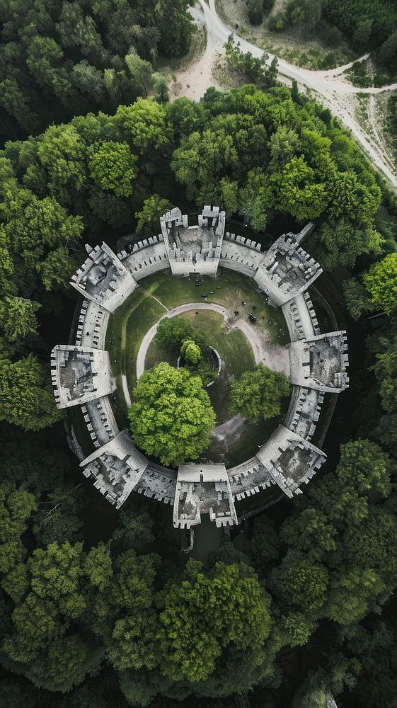 Aerial top view Castle architecture | Premium Photo - rawpixel