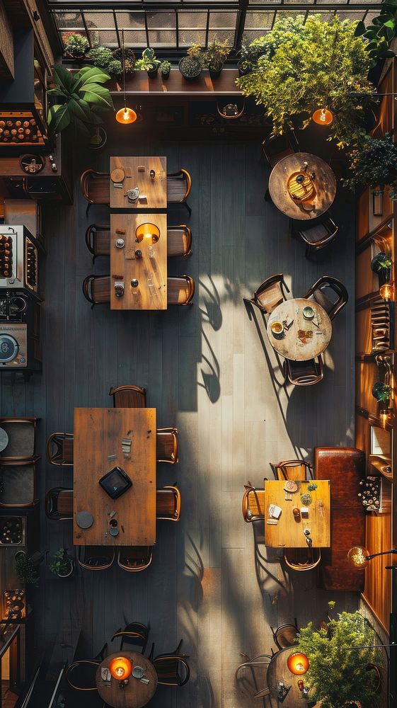 Aerial top view Coffee shop | Free Photo - rawpixel