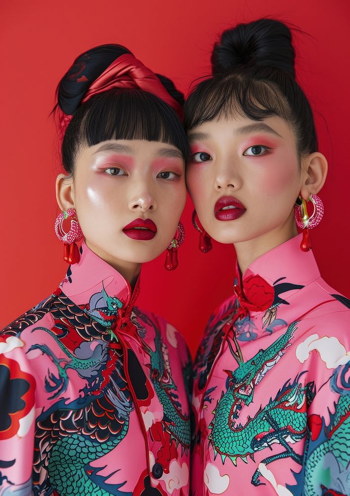 Pink Mandarin Collar portrait fashion | Premium Photo - rawpixel