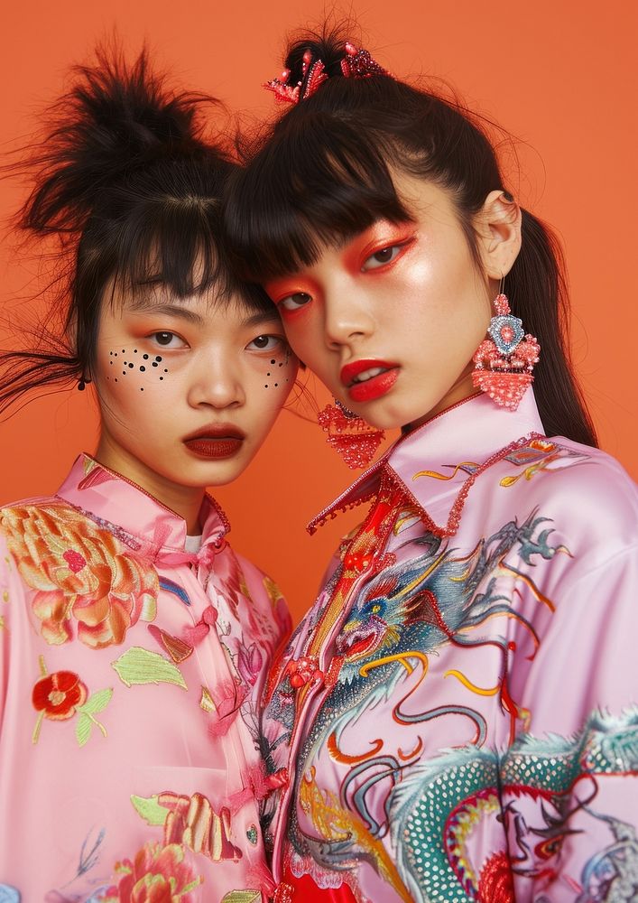 Pink Mandarin Collar portrait fashion | Premium Photo - rawpixel