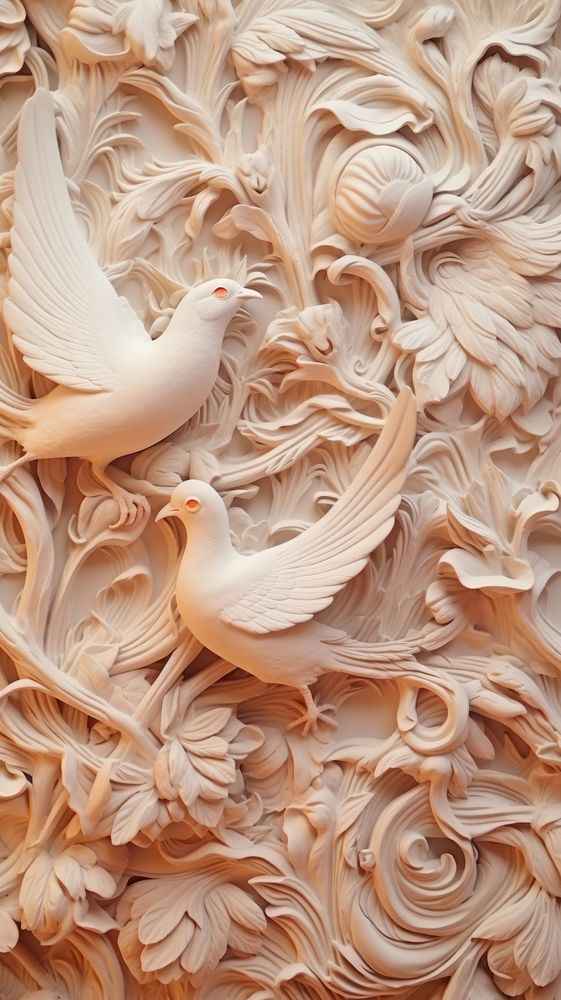 Bird pattern relief wood. | Premium Photo - rawpixel
