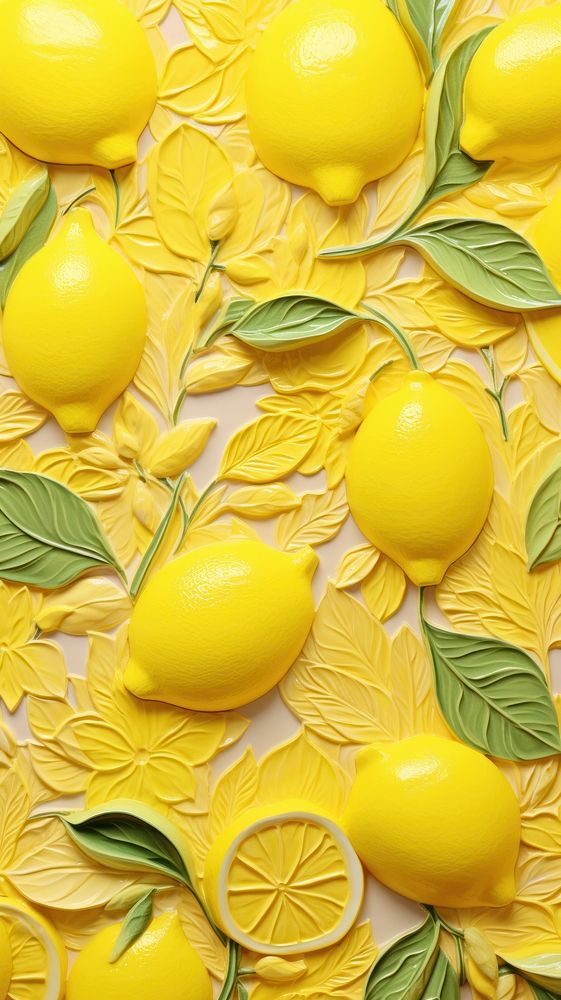 Lemon bas relief pattern yellow | Premium Photo - rawpixel