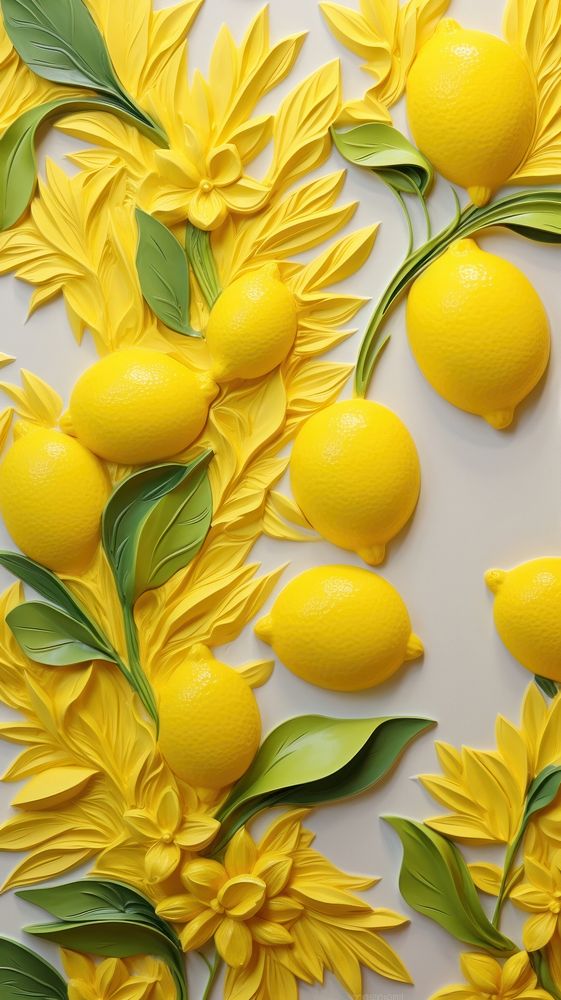 Lemon bas relief pattern plant | Free Photo - rawpixel