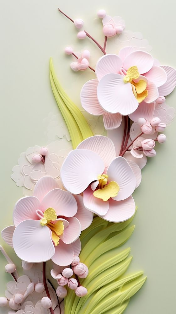 Orchid bas relief small pattern | Premium Photo - rawpixel
