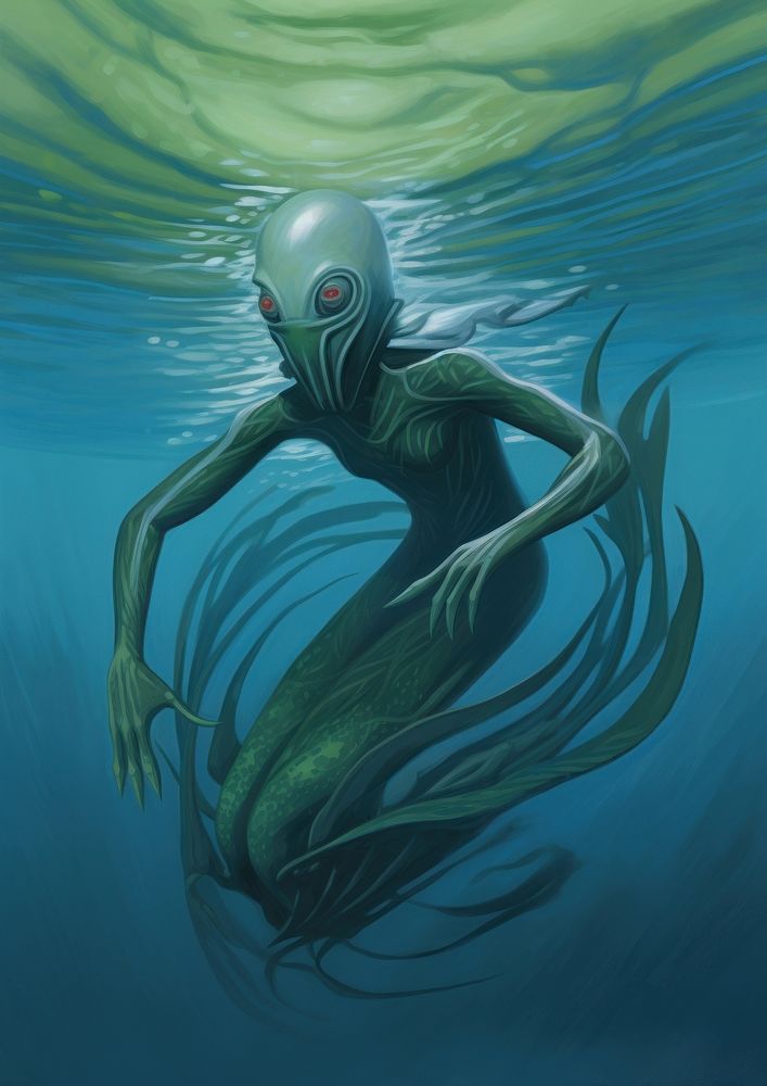 Alien underwater swimming nature. | Premium Photo Illustration - rawpixel