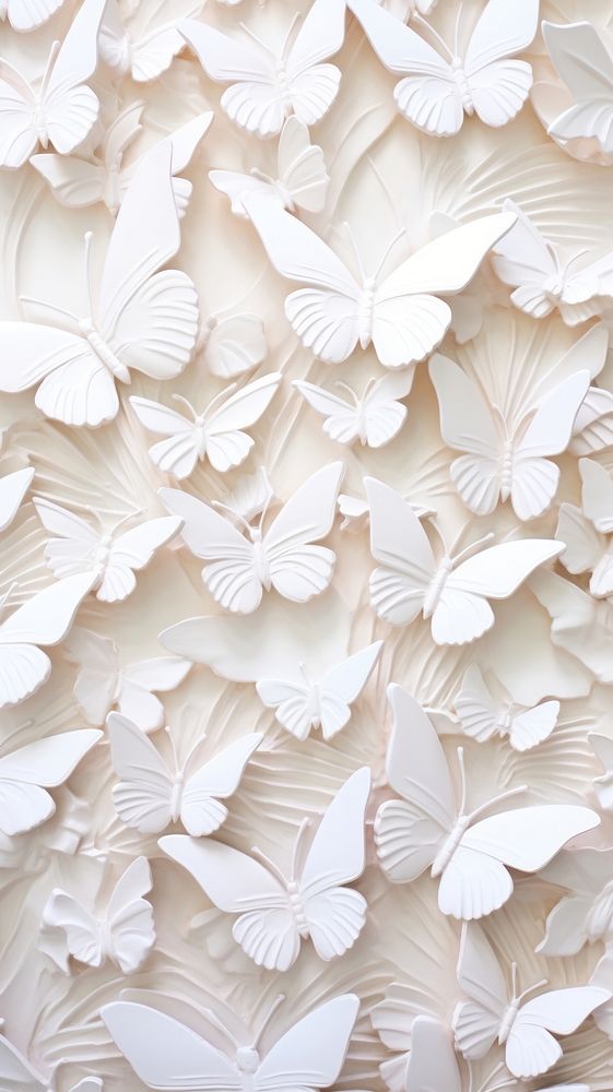 White butterfly bas relief pattern | Premium Photo - rawpixel