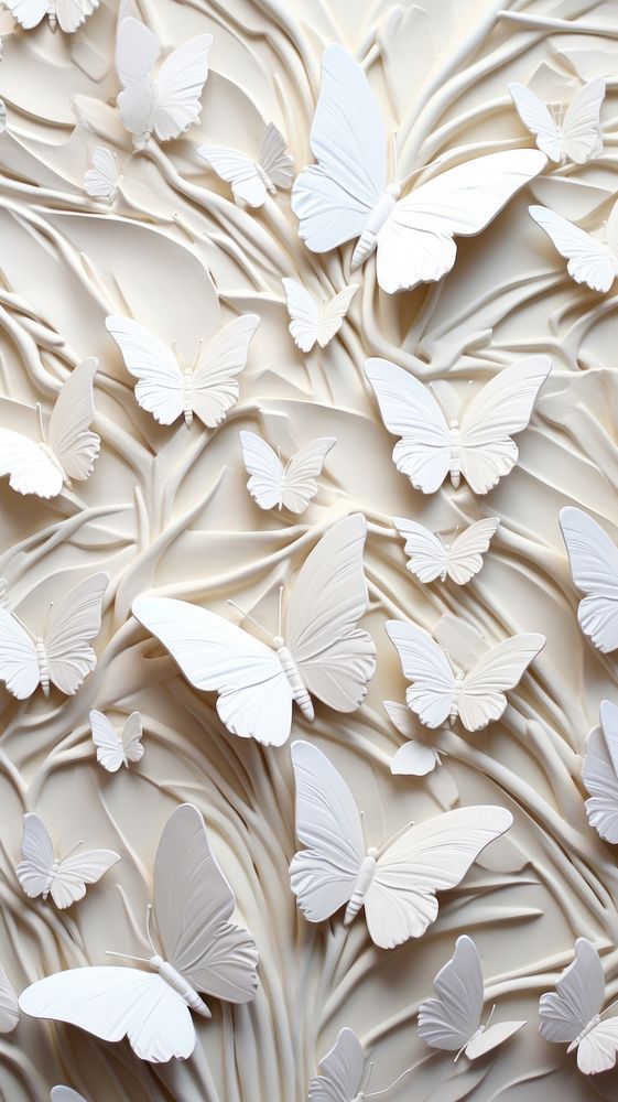 White butterfly bas relief pattern | Premium Photo - rawpixel