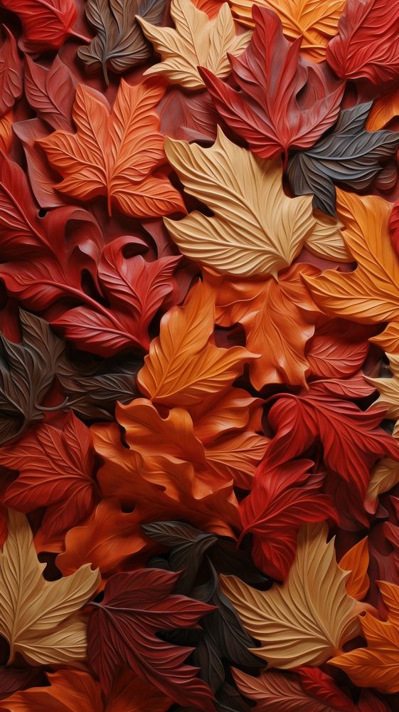 Autumn leaves bas relief pattern | Free Photo - rawpixel
