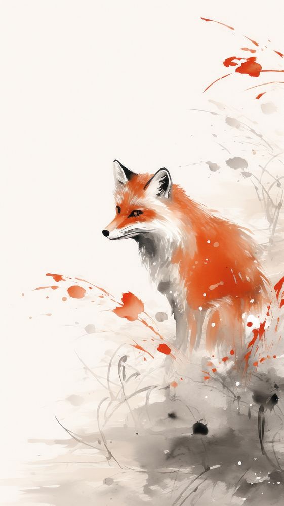 Red and white fox chinese | Free Photo Illustration - rawpixel