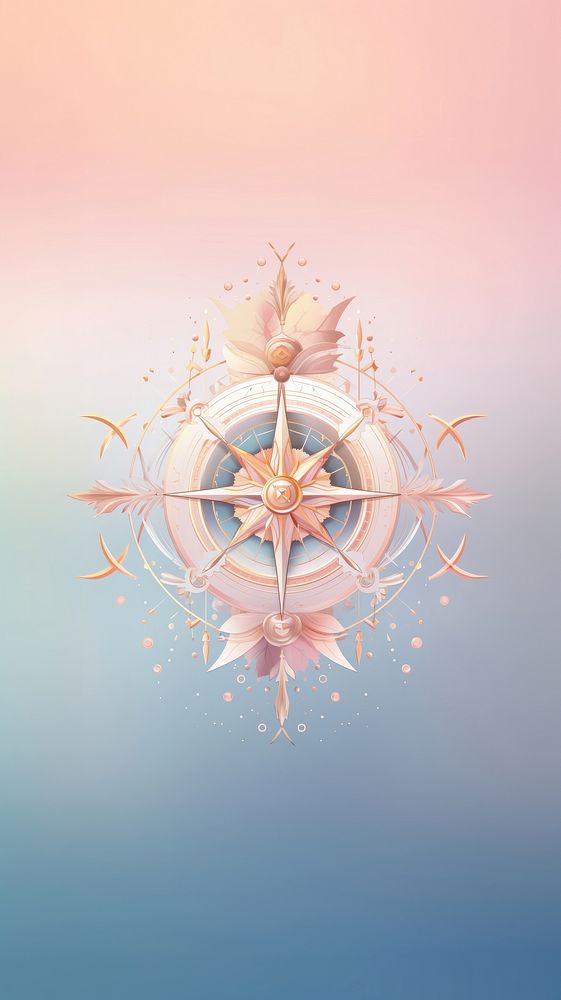 Compass reflection chandelier pattern. | Premium Photo Illustration ...