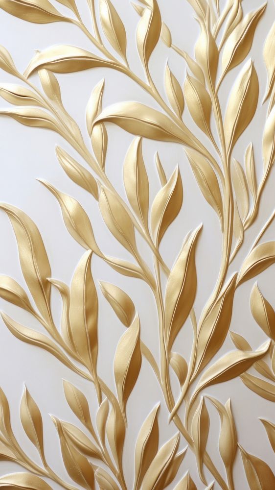 Gold olive leaf bas relief | Free Photo - rawpixel