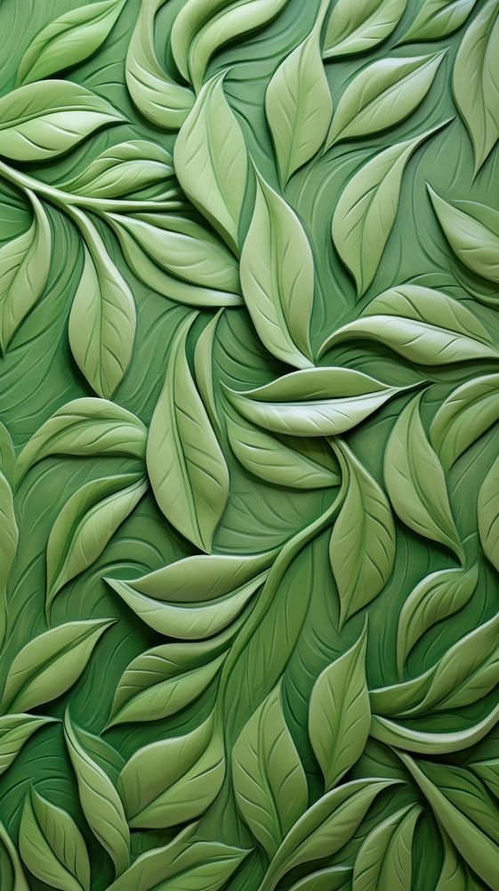 Green leaf bas relief pattern | Premium Photo - rawpixel