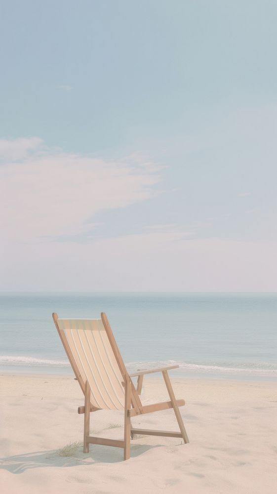 Aesthetic beach chair landscape wallpaper | Premium Photo - rawpixel