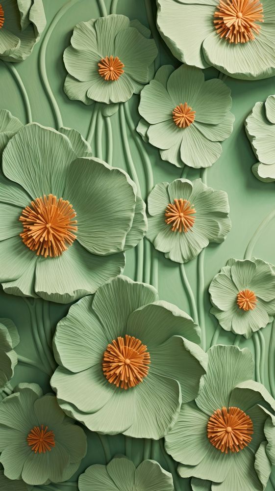 Poppy bas relief pattern art | Free Photo - rawpixel