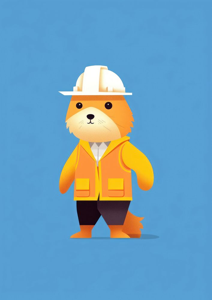 Beaver engineer costume helmet cute | Premium Photo Illustration - rawpixel