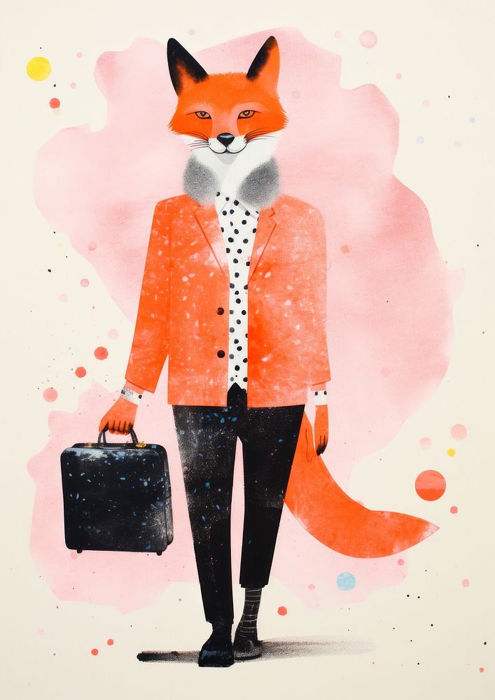 Fox hold map and suitcase | Premium Photo Illustration - rawpixel