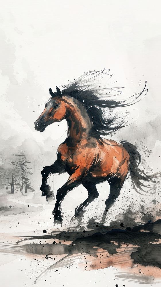 Painting horse stallion drawing. | Premium Photo Illustration - rawpixel